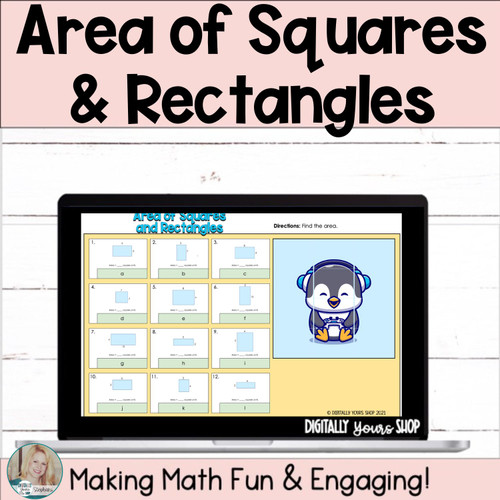 Area of Squares and Rectangles Digital Self-Checking Activity - Amped ...