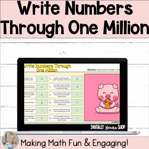 Writing Numbers Through 1 Million Digital Self-Checking Activity ...