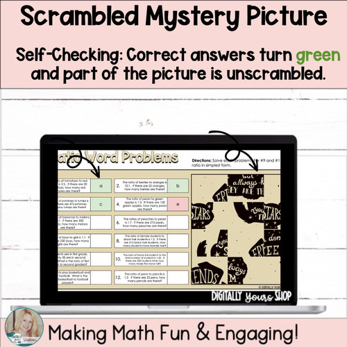 Ratio Word Problems Digital Self-Checking Activity - Amped Up Learning