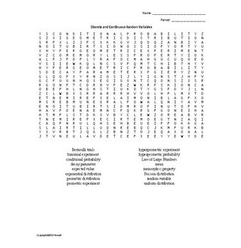 Statistics Vocabulary Word Search Bundle - Amped Up Learning