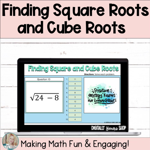 Finding Square Roots and Cube Roots Digital Self-Checking Math Activity ...