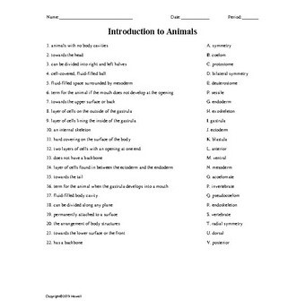 Biology II Matching Vocabulary Quiz or Worksheet Bundle - Amped Up Learning