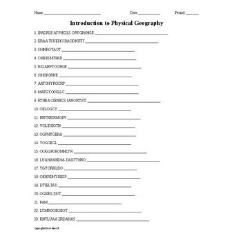 Word Scramble Bundle for Physical Geography - Amped Up Learning