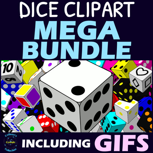 Dice Clipart and Digital Dice GIFs MEGA BUNDLE