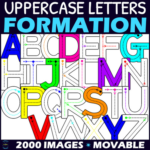 Uppercase Letter Formation Font Clipart - Alphabet Handwriting ...