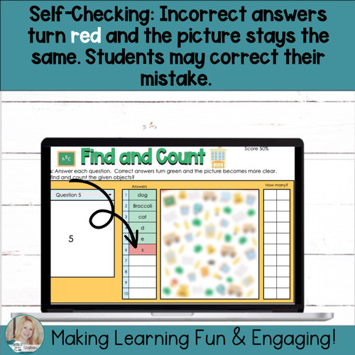 Editable Self-Checking Find and Count Task Card Template Digital ...