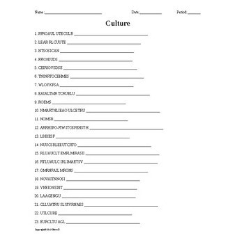 Sociology Vocabulary Word Scrambles Review Bundle - Amped Up Learning