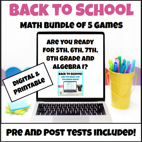 Back to School Bundle of 5 Games - 5th, 6th, 7th, 8th Grade, and ...
