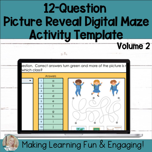 Self-Checking Template Picture Reveal Task Card Maze Digital Resource ...