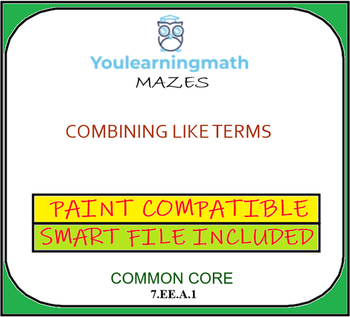 MAZE: COMBINING LIKE TERMS (Editable and Digitally Submit-able) - Amped ...