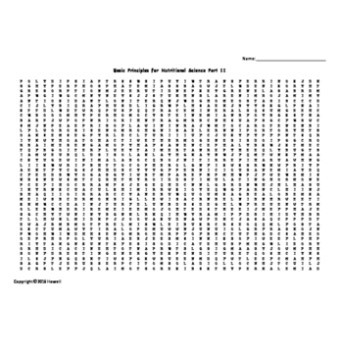 Nutrition and Health Science Vocabulary Word Searches - Amped Up Learning