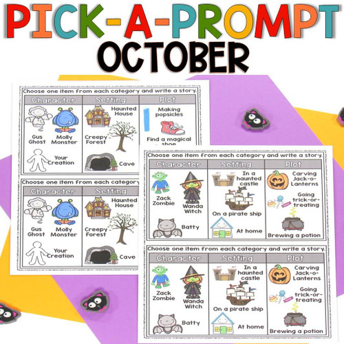October Writing Prompts with Picture Choices - Pick a Prompts