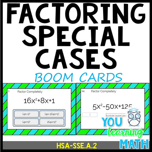 Factoring Special Cases - Digital BOOM Cards - 20 Problems - Amped Up ...