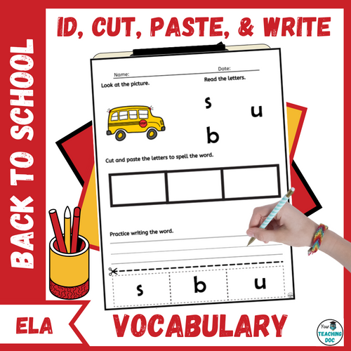 Back To School Vocabulary Spelling Sight Word Life Skill Worksheets w ...