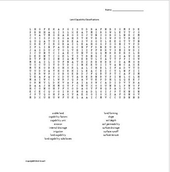 Soil Science Word Search Bundle for an Ag. II Soil Science Course ...