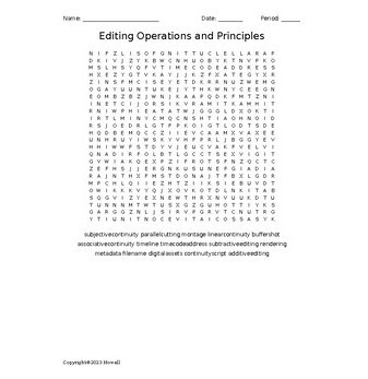 Editing Operations and Principles Vocabulary Word Search - Amped Up ...