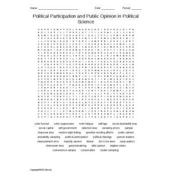 Political Participation and Public Opinion in Political Science Word ...
