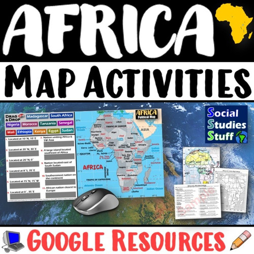 Geography of Africa Map Practice Activities | Print and Digital | Google