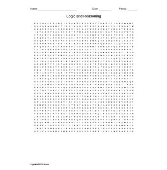 Logic and Reasoning Vocabulary Word Search for a Philosophy Course ...