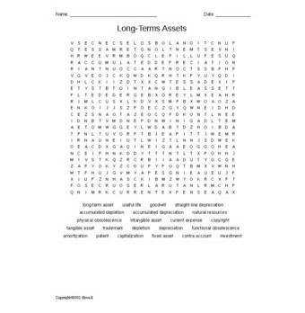 Long-Term Assets in Accounting Vocabulary Word Search - Amped Up Learning