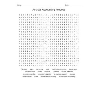 The Accrual Accounting Process Word Search for a Finance Course - Amped ...
