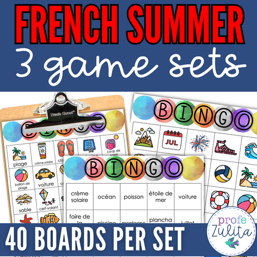 L'été French Summer Vocabulary BINGO Games - La Rentrée Scolaire ...