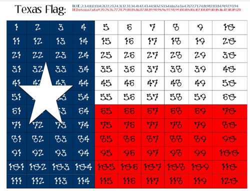 Texas Flag Hidden Picture on 120 chart - Amped Up Learning
