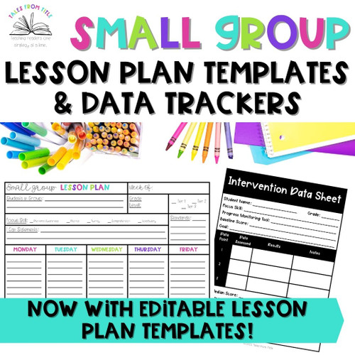 Intervention or Small Group Lesson Plan Templates & Data Tracking ...