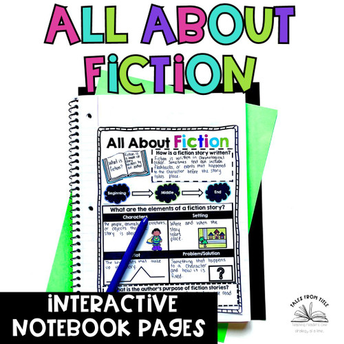 Characteristics of Fiction Text Interactive Notebook Pages - Amped Up ...