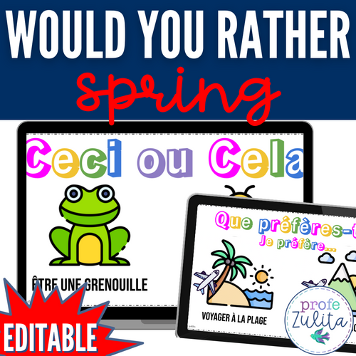 Le Printemps French Would You Rather? Que Préfères Spring Vocabulary ...