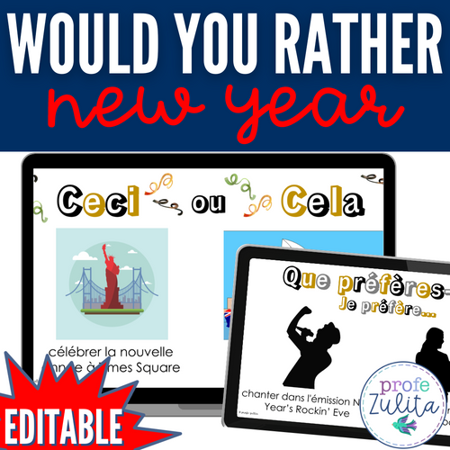 La Nouvelle Anné French Would You Rather? Que Préfères New Year's Game ...