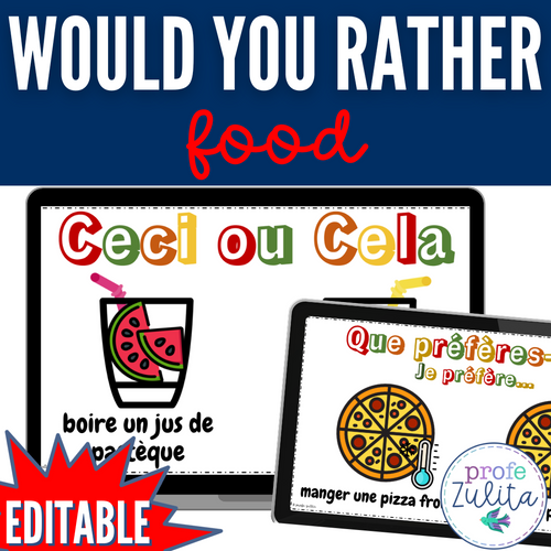 La nourriture Would you Rather - French Que Préfères Food Vocabulary ...
