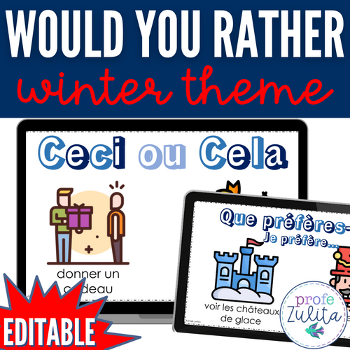 L'hiver Would you Rather - French Que Préfères Winter Vocabulary Game ...