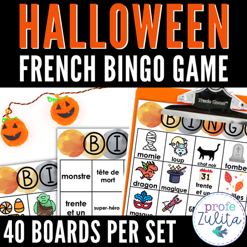 L'Halloween BINGO French Halloween Game - Amped Up Learning