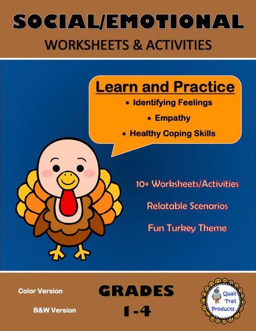 Social/Emotional Activities and Worksheets | Turkey Theme