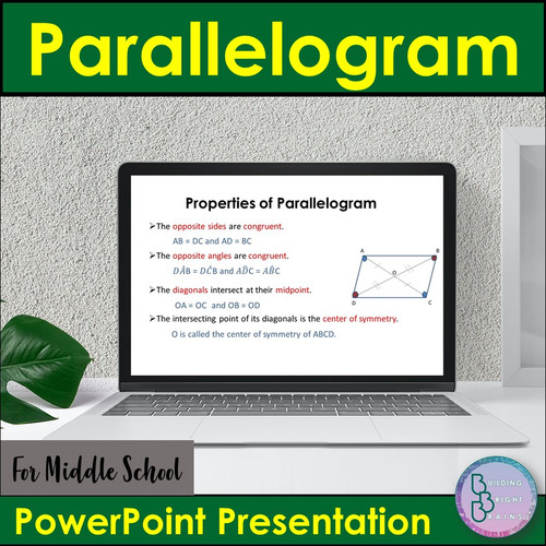 Parallelogram PowerPoint Presentation Lesson Middle School Geometry