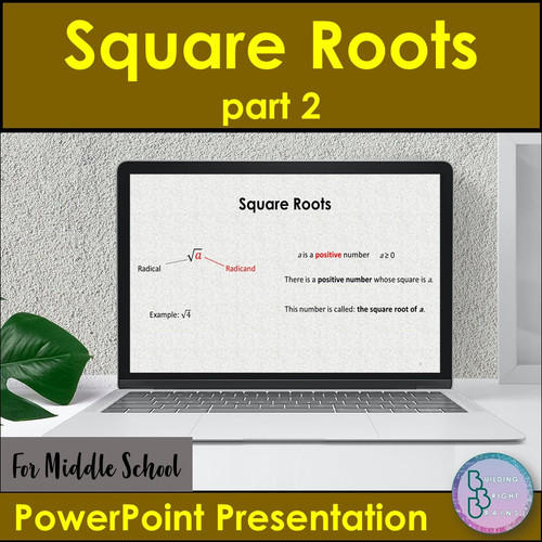 Square Roots part 2 PowerPoint Presentation Math Lesson Middle School ...