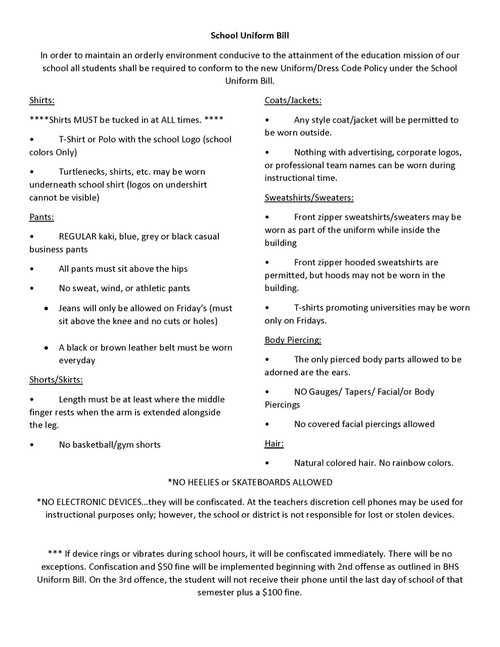 How a Bill becomes a Law Simulation - School Uniform Example Bill ...