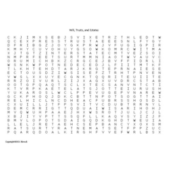 "Wills" Vocabulary Word Search for a Business Law Course - Amped Up ...