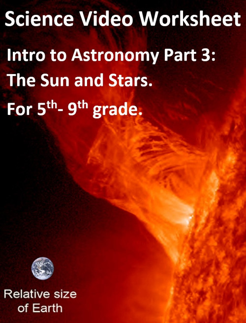 Intro to Astronomy Part 3: the Sun and stars. Video sheet, Easel & More. V3
