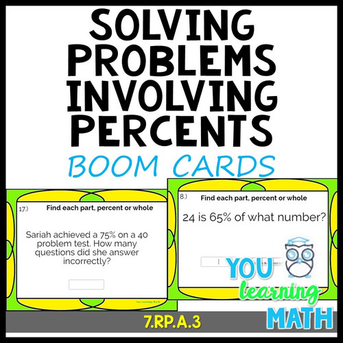 Solving Problems involving Percents: DIGITAL BOOM Cards + 20 Printable ...