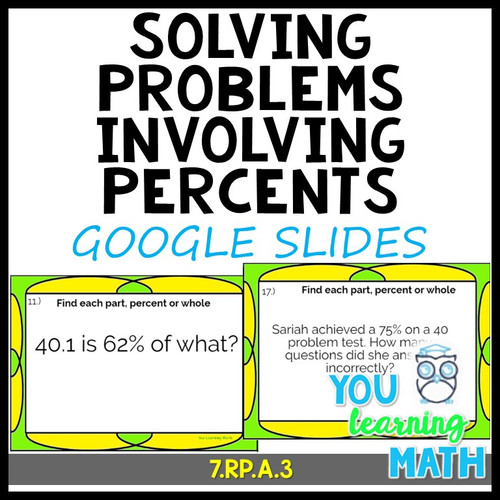 Solving Problems involving Percents - GOOGLE Slides 20 Problems - Amped ...