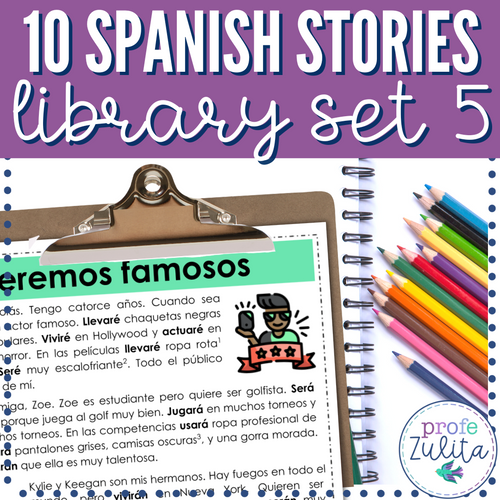 Spanish Short Story Library 5 - 10 PDF Printable Intermediate CI ...