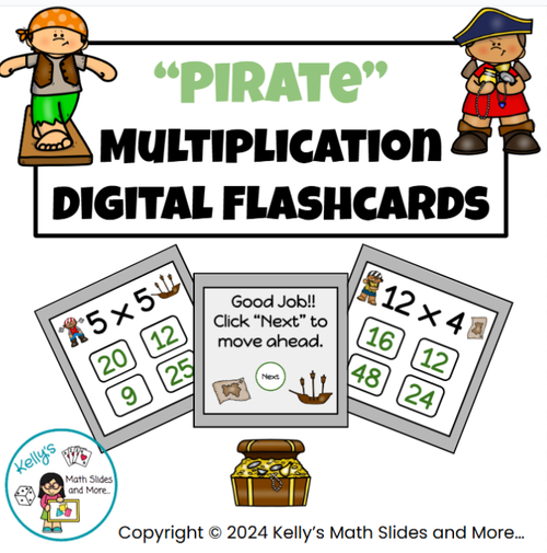 Multiplication Digital Flashcard Game - Pirate-Themed - Amped Up Learning