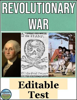 Revolutionary War Test for US History