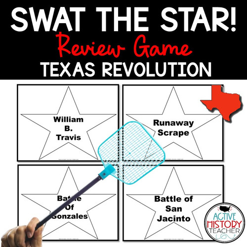 Texas History Review Game Swat the Star Texas Revolution EDITABLE ...