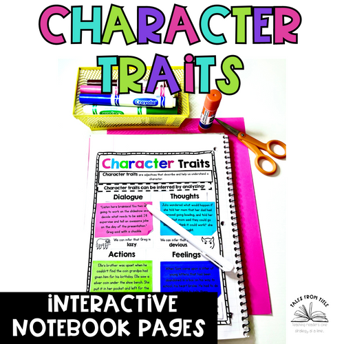 Character Traits Interactive Notebook pages - Amped Up Learning
