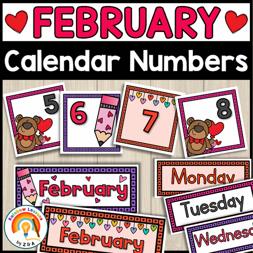 February Calendar Numbers | February Calendar Cards | February Calendar ...