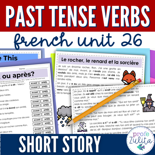 French Unit 26 - passé composé & past tense in French Reading ...