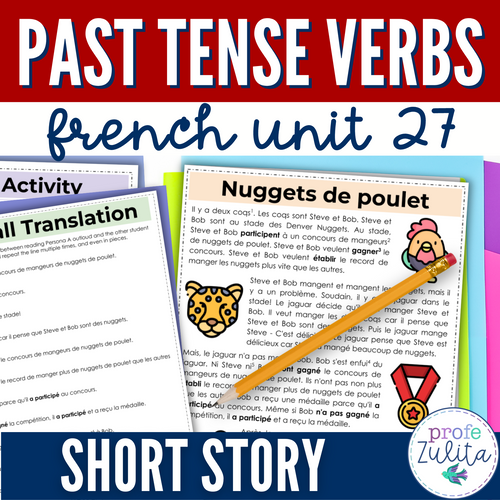 French Unit 27 - passé composé & past tense in French Reading ...